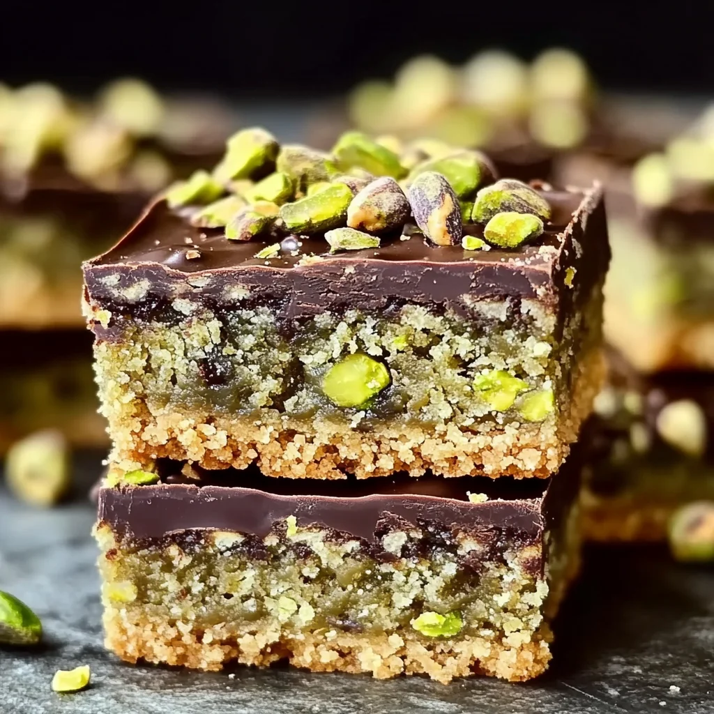 Brown Butter Dubai Pistachio Chocolate Chip Cookie Bars